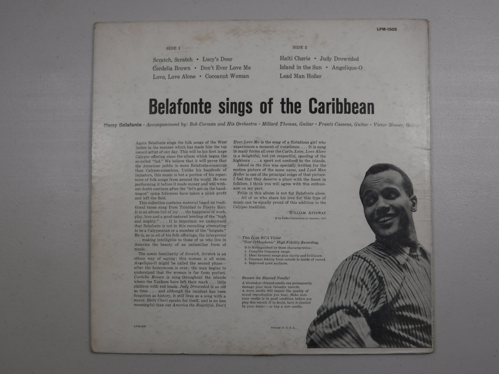 Harry Belafonte - SINGS OF THE CARIBBEAN - Vinyl LP Record Album | eBay