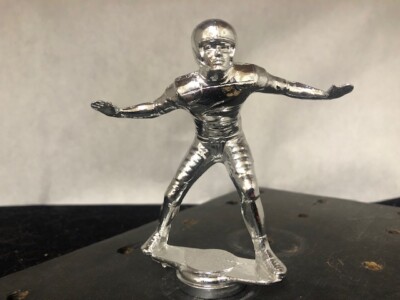 Vintage Metal Silver Football Lineman Trophy Topper Figure | eBay