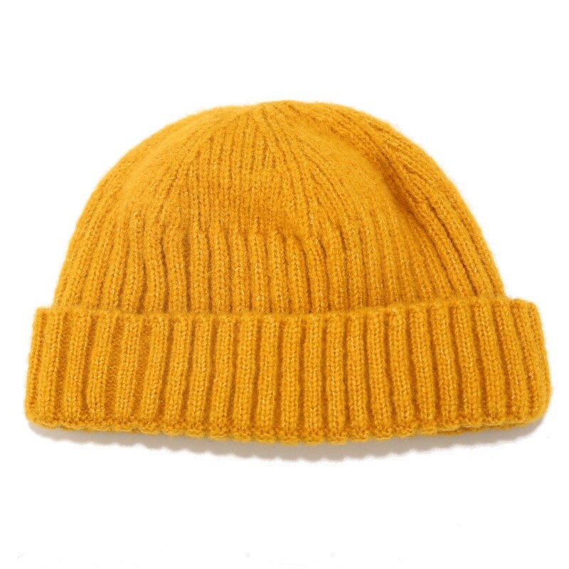 Women Men Knitted Hat Beanie Skullcap Sailor Cap Cuff Brimless Fashion ...