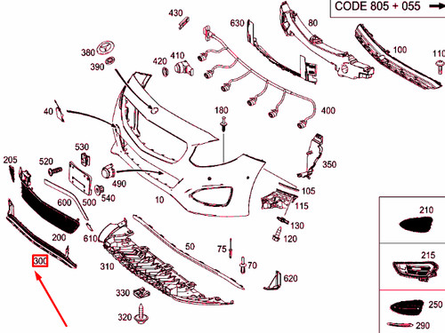 MERCEDES-BENZ B W246 FRONT BUMPER CENTRAL COVER GRILLE A2468850053 NO🇺🇸 ...