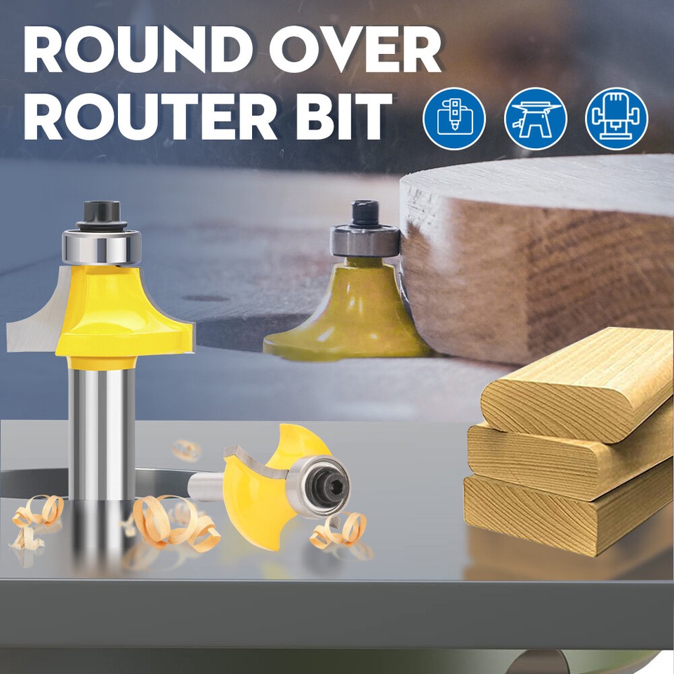 6X 1/2" Shank Round Over Router Bits Set R1/8-R1/2 Corner Forming ...