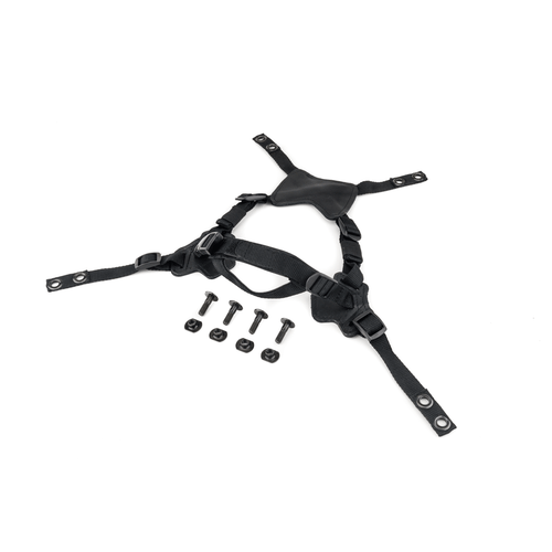 Black LWH PASGT MICH ACH Helmet 4-Point Retention Chin Strap X Harness ...
