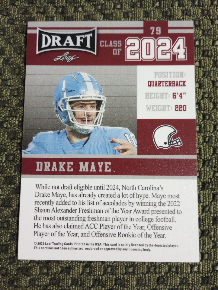 DRAKE MAYE 2024 LEAF CLASS OF 24 AUTO NEW ENGLAND PATRIOTS AUTOGRAPH | eBay