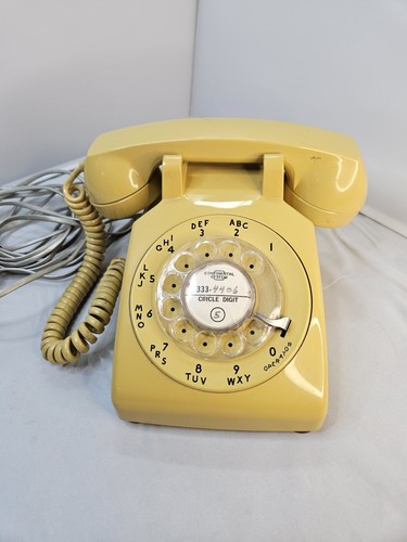 Vintage 1975 ITT Harvest Gold Rotary Desk Telephone Model 500 Tested ...
