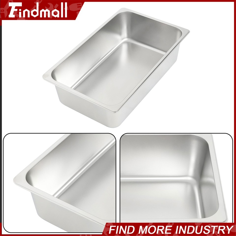 Findmall 6 Pack 6" Deep Stainless Steel Steam Table Pans Hotel Food ...