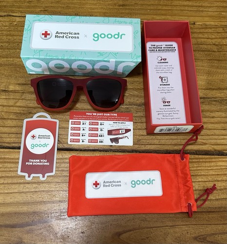 NEW American Red Cross Goodr Polarized Sunglasses Limited Blood Donor ...