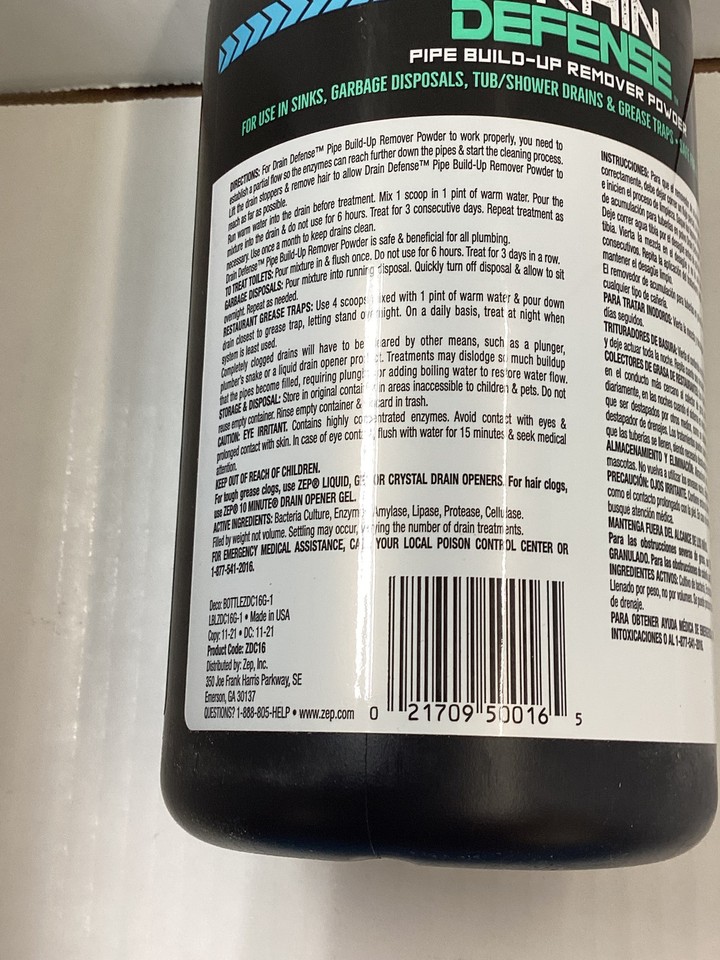 Zep Drain Defense Powder Build-Up Remover 18 oz | eBay