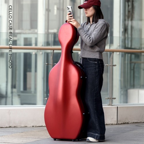 CHRISTINA Carbon Fiber 4/4 Size Cello Frosted Red Hard Case Carry ...