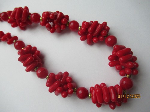 Antique Art Deco red button shaped bead necklace | eBay