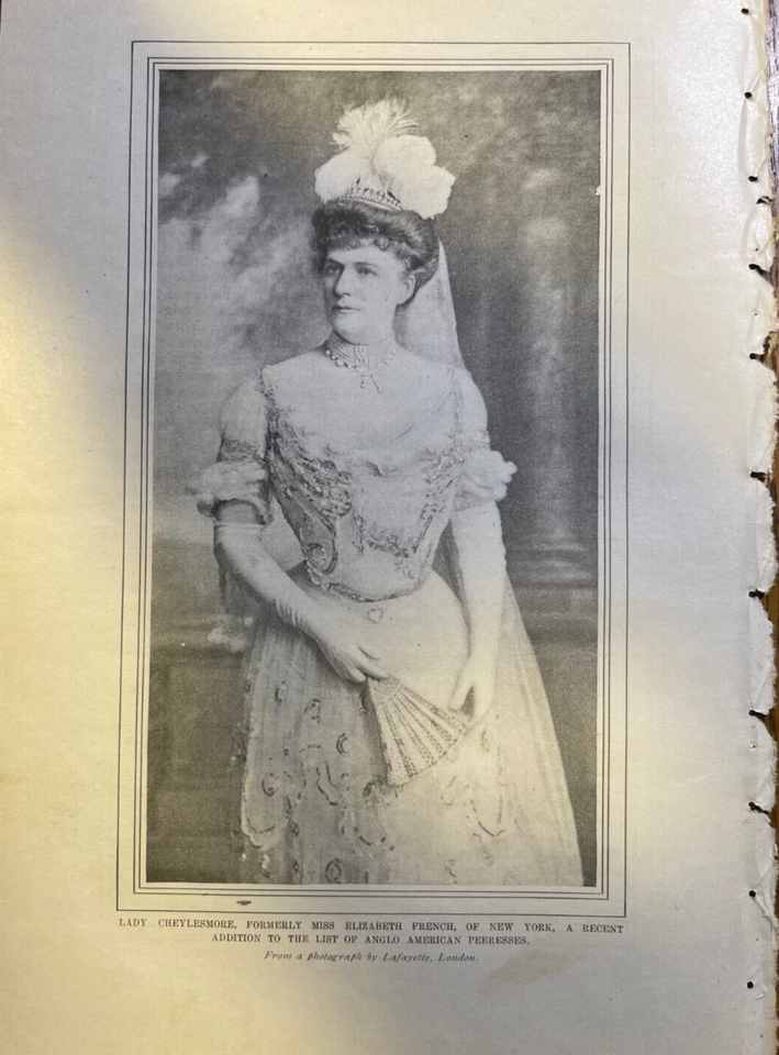 1903 Vintage Illustration Lady Cheylesmore Elizabeth French of New York ...