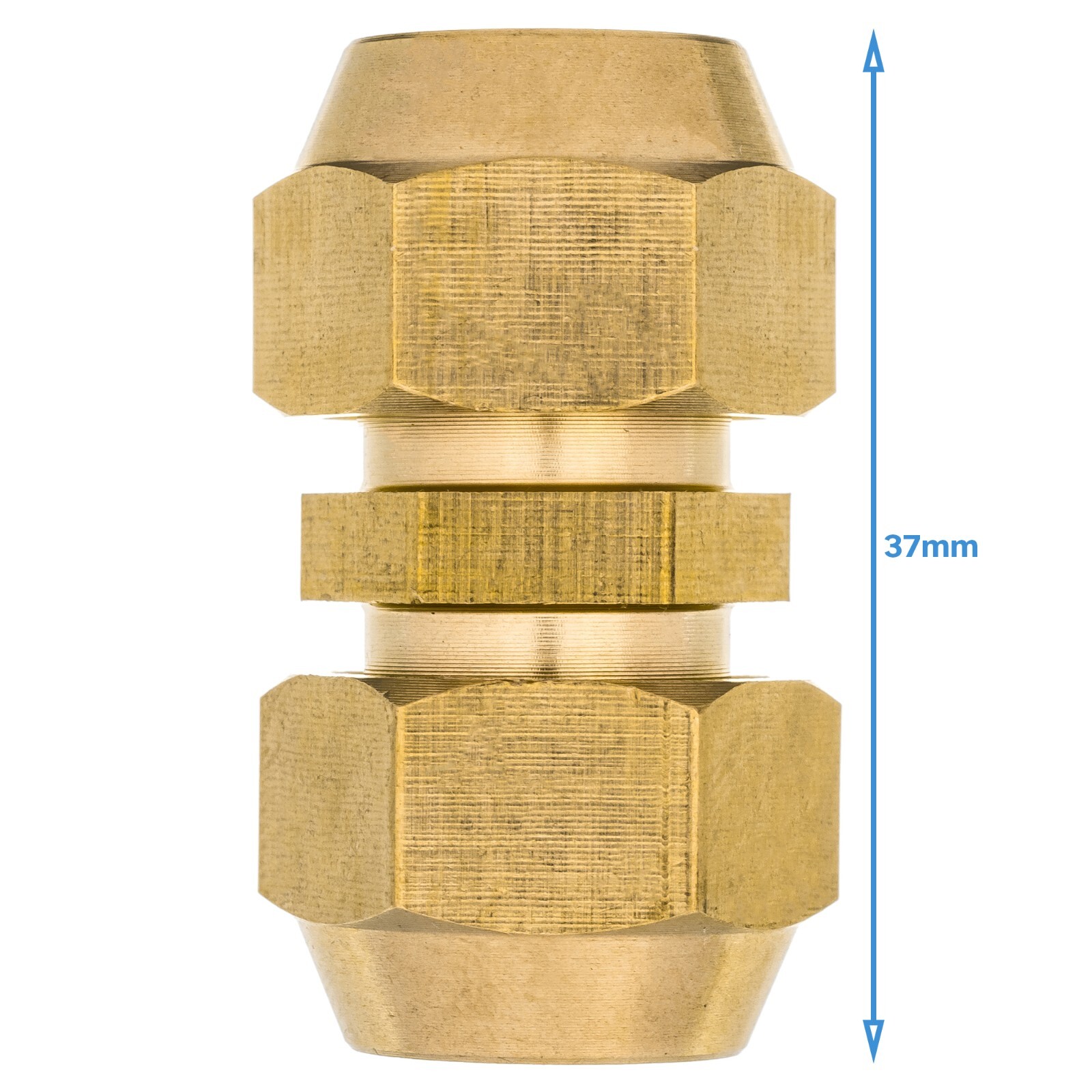 Brass 10mm OD Copper Pipe Tubing Flared Connector Fitting Tube Short ...