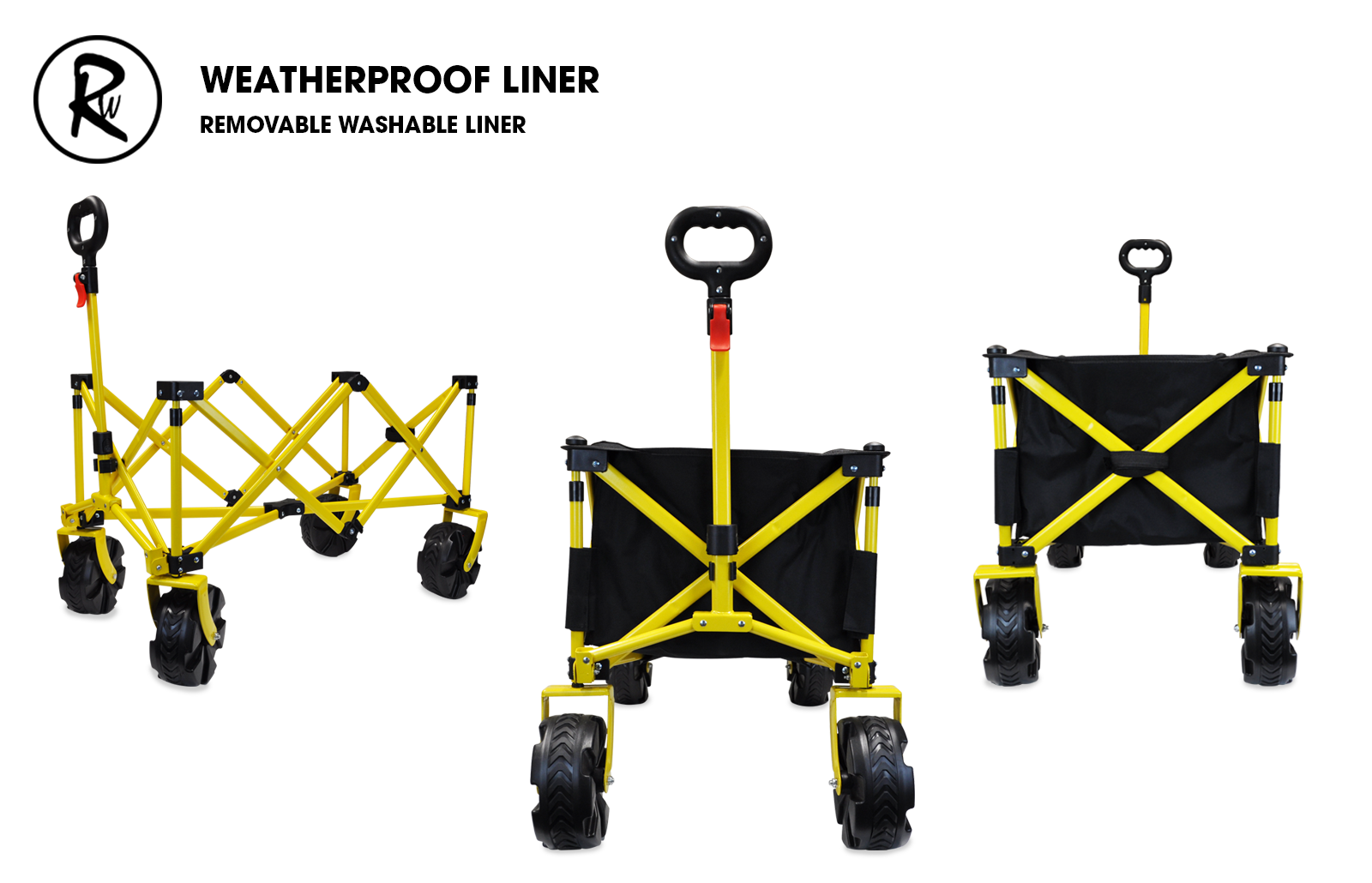 Foldable Folding Trolley Deluxe Camping Festival Cart RocwooD Wagon ...