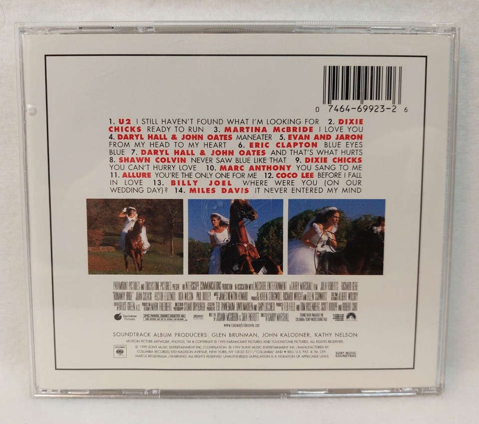 The Runaway Bride Soundtrack CD 1999 Julia Roberts Richard Gere w/ Hype ...