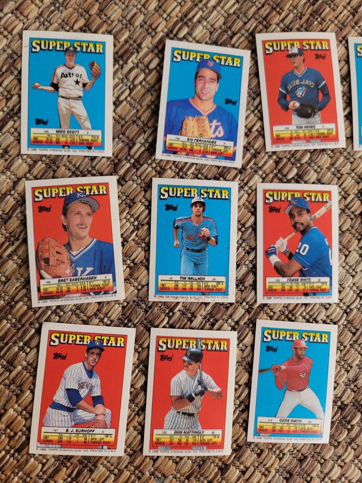 Vintage 1988 Topps Superstar Baseball Cards Error Double Print Lot of ...