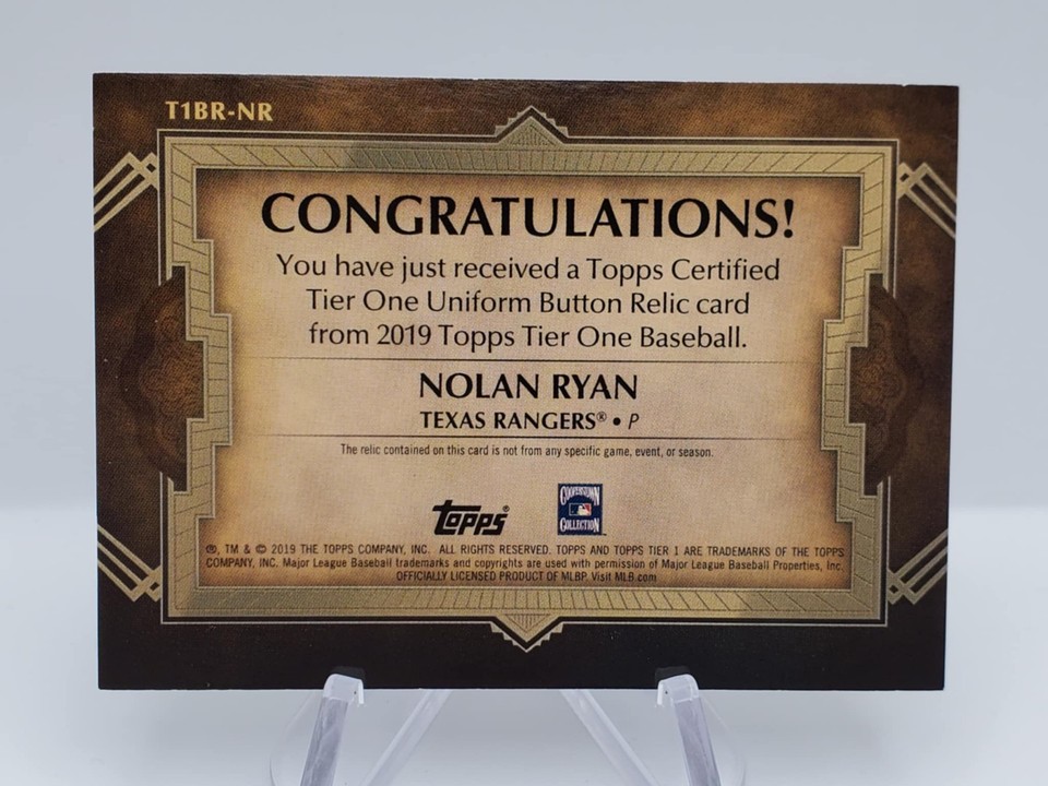 2019 Topps Tier One Nolan Ryan Button Relic 1/5 | eBay