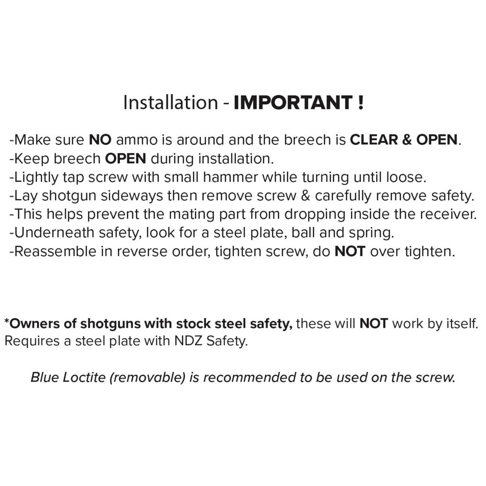 NDZ Mossberg 500 590 88 940 870 Shockwave Safety Switch Aluminum Black ...