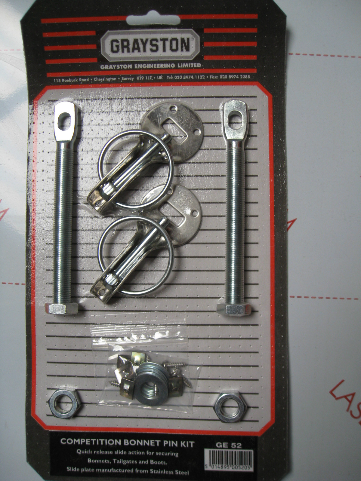 FORD ESCORT MK1, Mk2, GRAYSTON BONNET PINS IN SILVER, GROUP 4, HISTORIC ...