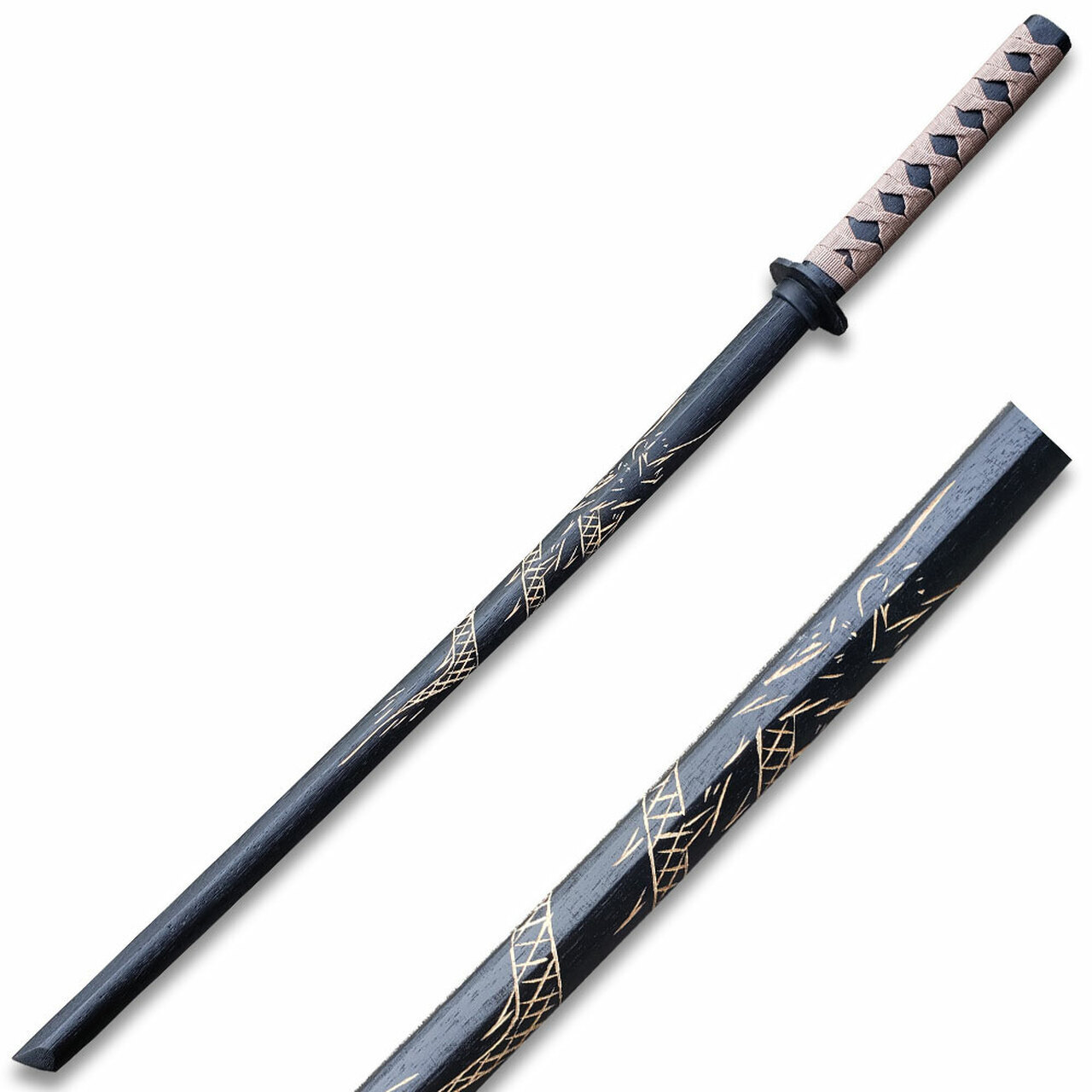 39.5" OVERALL BOKKEN SAMURAI WOODEN TRAINING SWORD | eBay