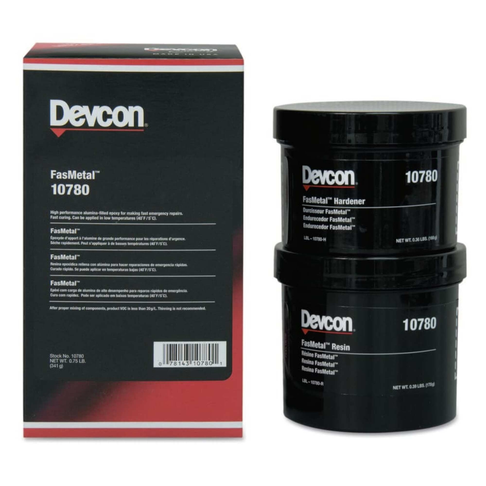 Devcon / ITW - 10780-EA - Devcon Fasmetal Filler Gray Paste 0.75 lb Tub ...