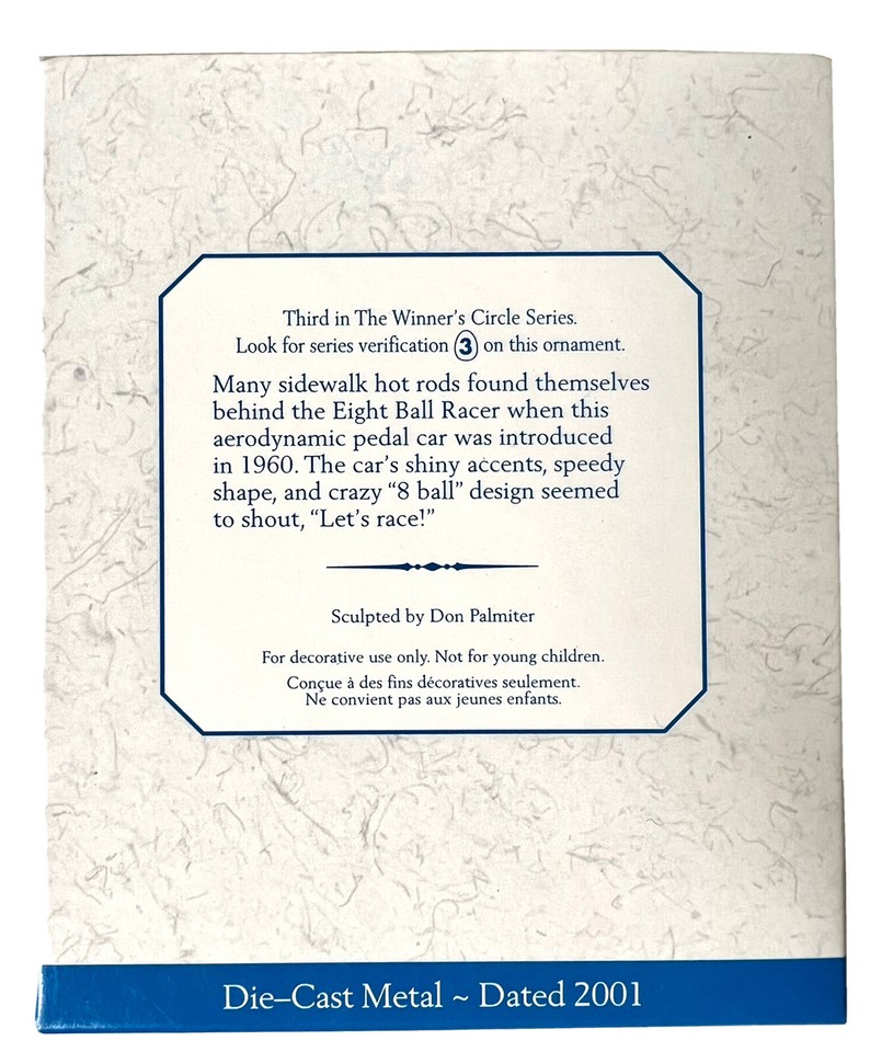 HALLMARK 3rd Winners Circle Ornament 1960 Eight Ball Racer Kiddie Car ...