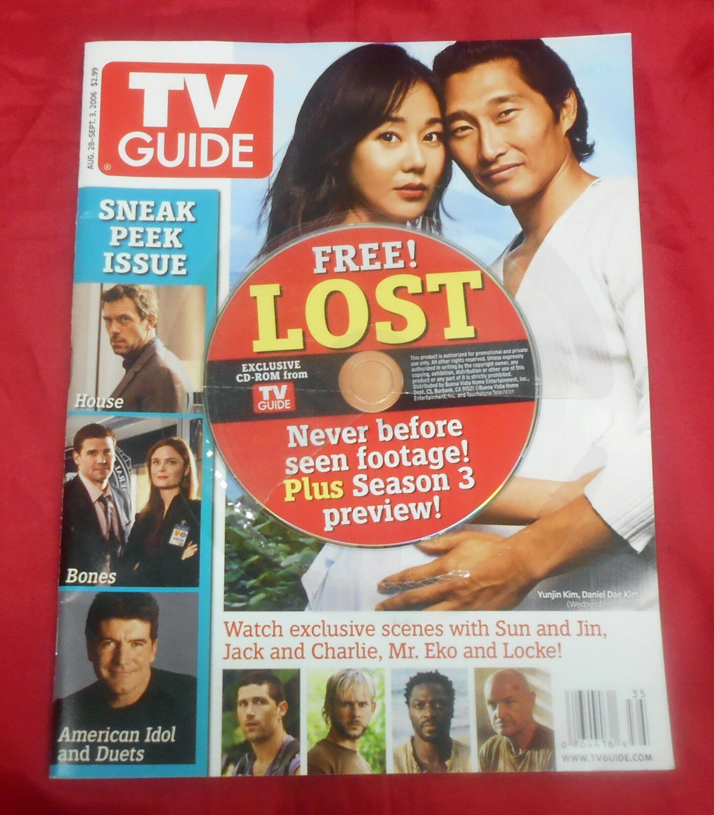 TV GUIDE AUGUST 28-SEPTEMBER 3, 2006 LOST SNEAK PEEK WITH CD-ROM-NO ...