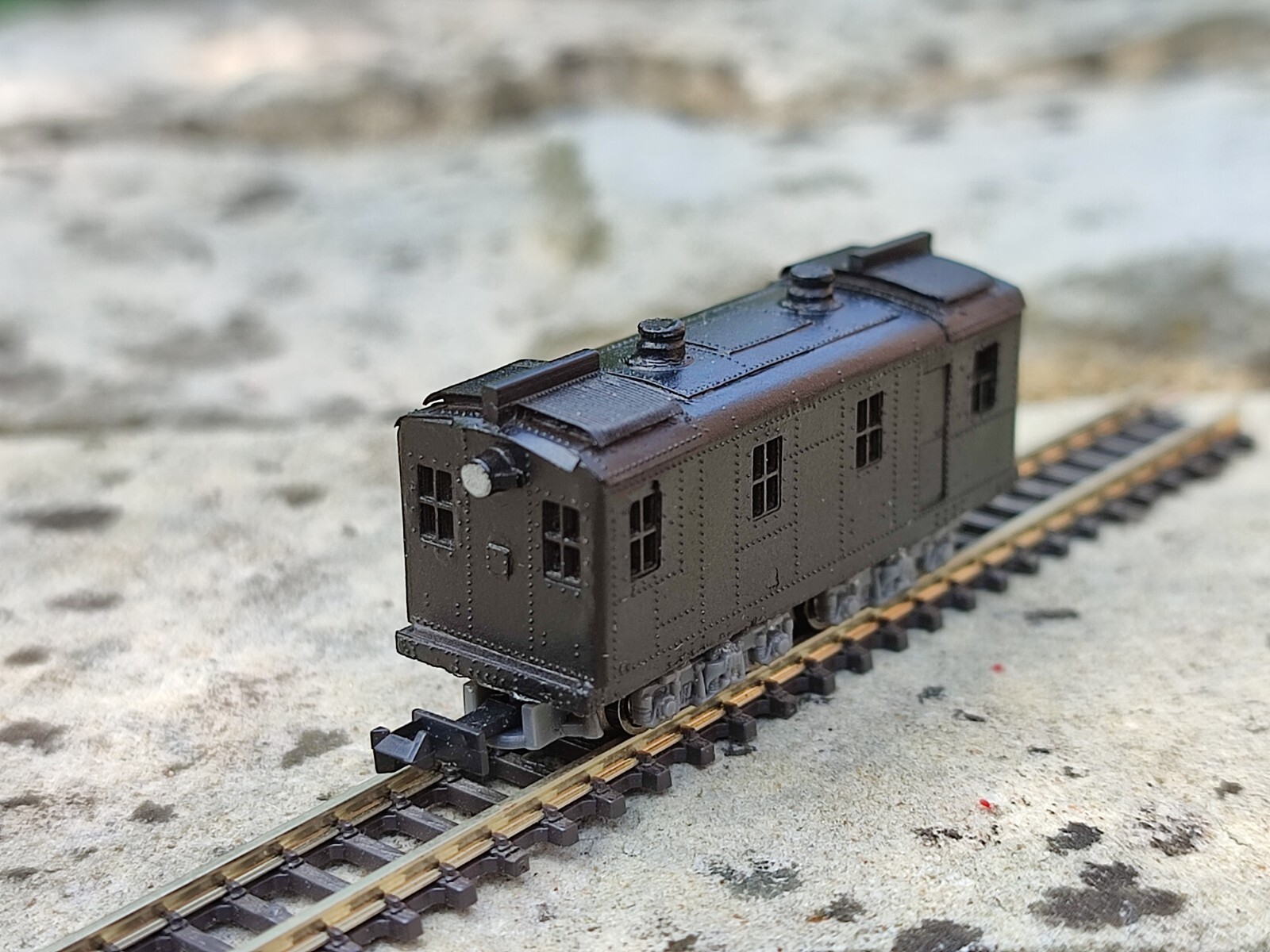 1:220 Z scale gauge AL-CO GE Boxcab for Rokuhan Shorty powered chassis ...