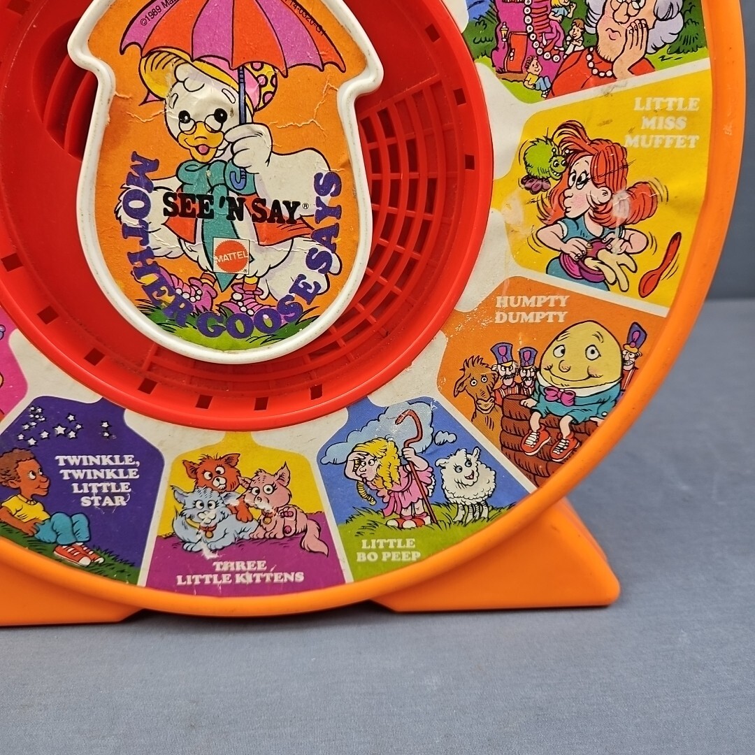 Vintage 1989 Mattel talking MOTHER GOOSE See 'N Say See And Say TESTED ...