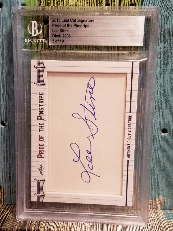 Lee Stine 2013 Leaf Cut Signatures Beckett Pride of the Pinstripe /10 ...