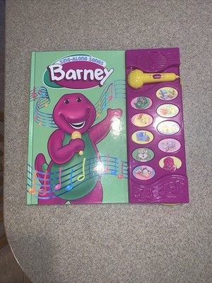 Vintage Barney Sing-Along Songs Hardcover Book & Microphone 1999 Tested ...