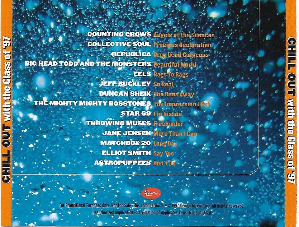 Various Artists (Promo) - Chill Out with the Class of '97 CD - 1997 ...