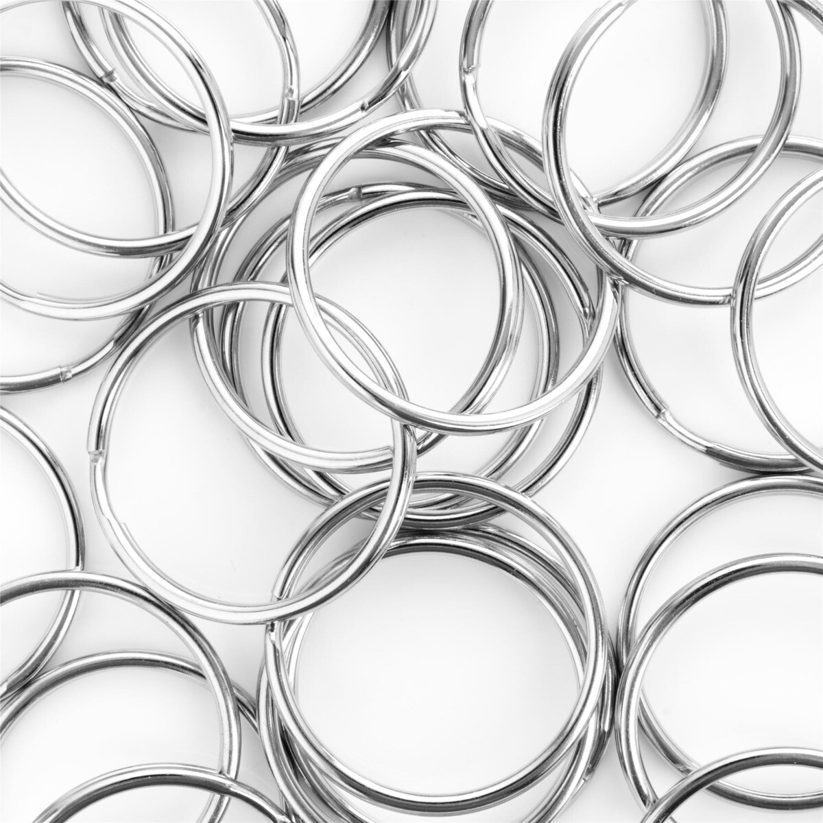 LARGE ROUND METAL SPLIT RING Keyring 38mm Loop/Hoop Sprung Key Holder ...