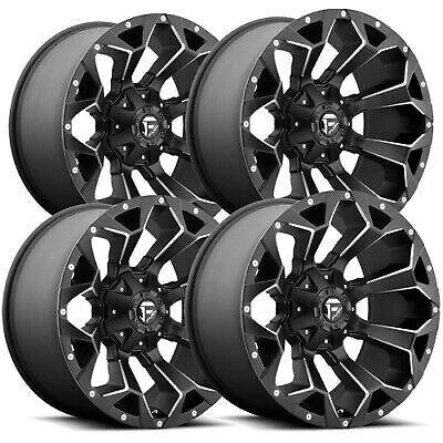 (Set of 4) Fuel D546 Assault 22x10 8x170 -18mm Black/Milled Wheels Rims ...