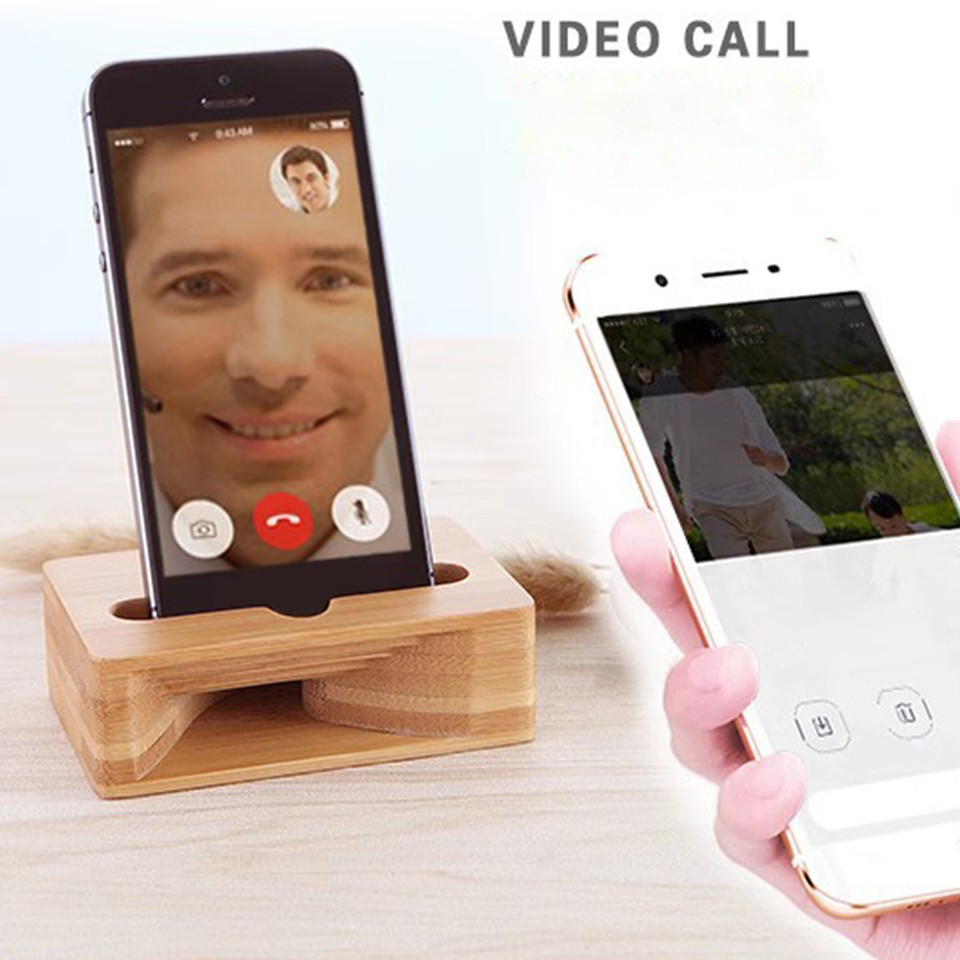 Wood Phone Speaker Amplifier Mobile Phone Riser Natural Loudspeaker ...