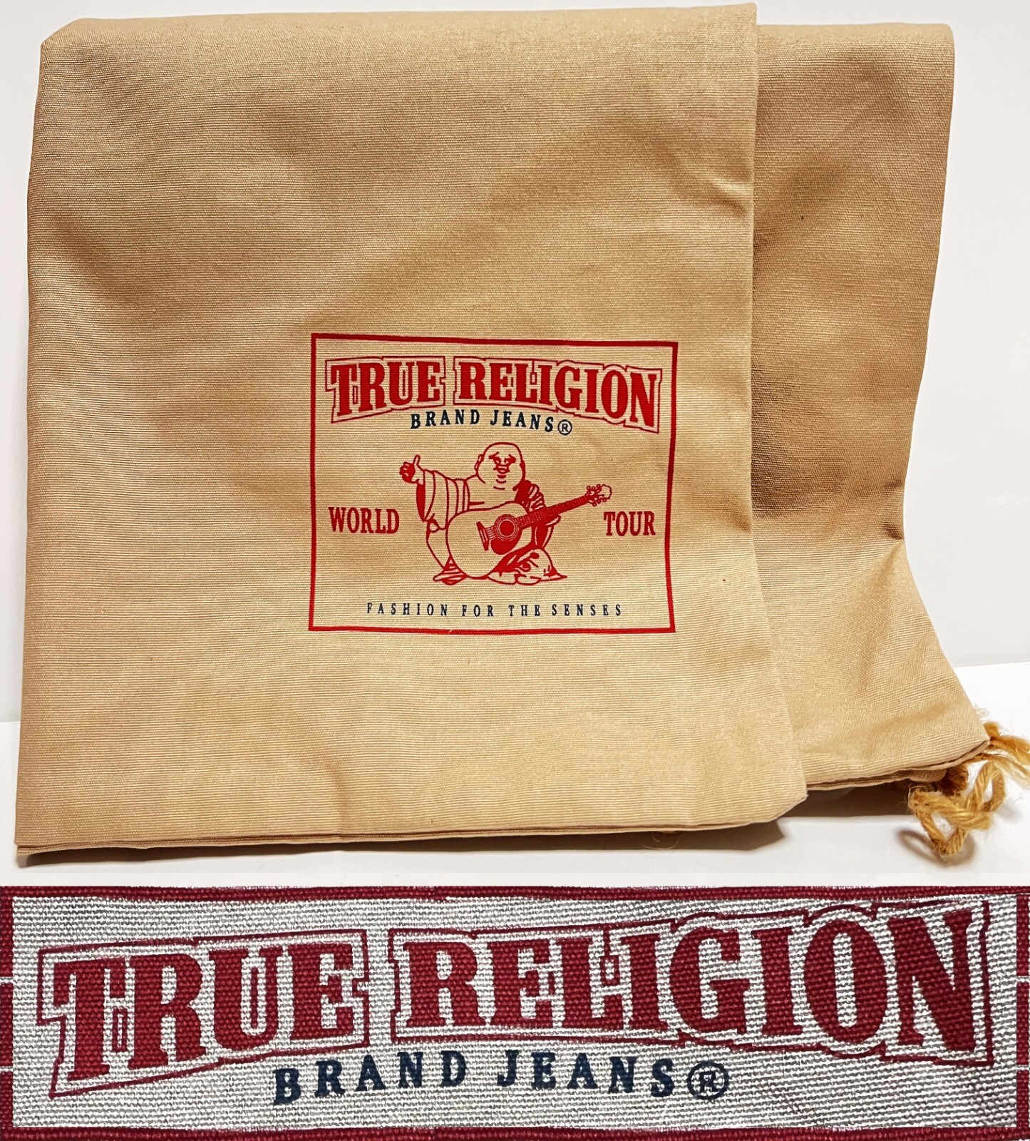 TRUE RELIGION Brand Jeans Buddha Drawstring Dust Bag Pouch Storage Sack ...