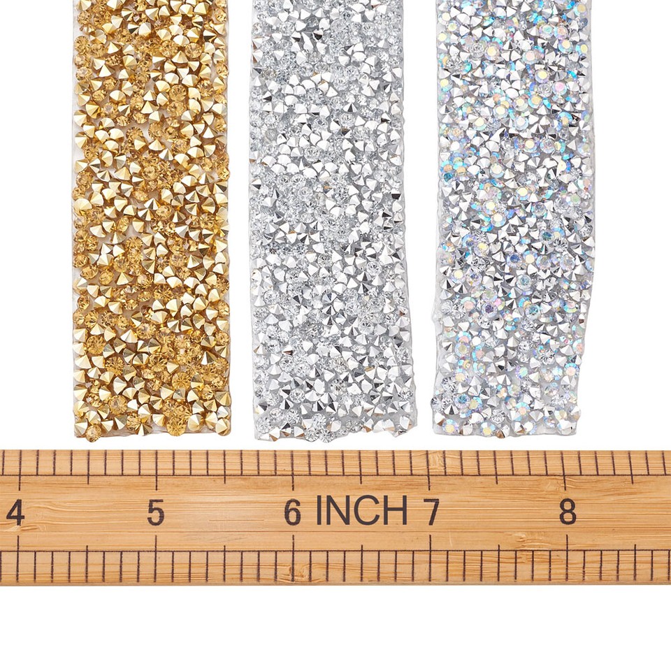 6Yards /Set Glitter Rhinestone AB Color Hotfix Resin Diamond Banding ...