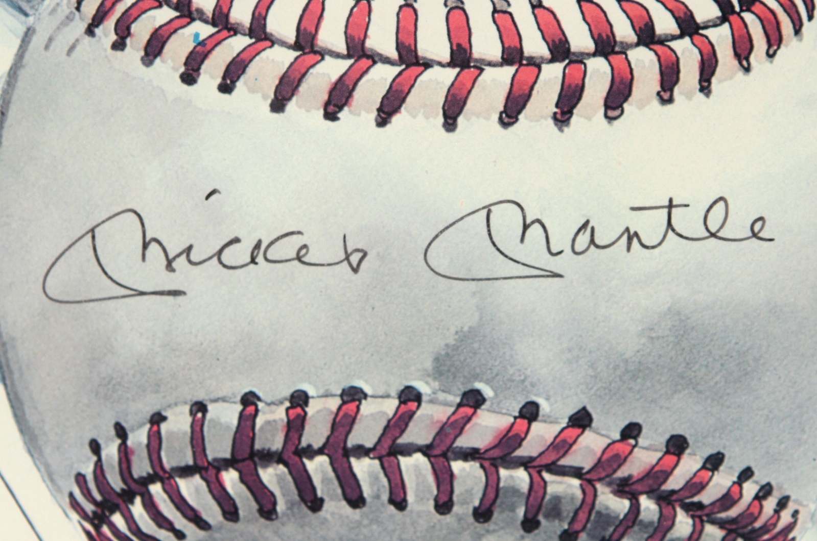 1990's Mickey Mantle Signed LE 124/300 John Jodauga Lithograph, 24" x ...