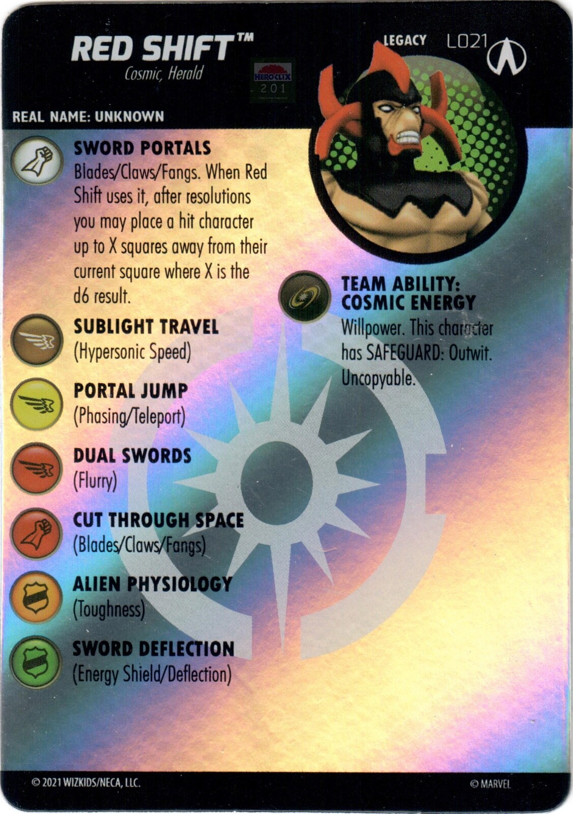 HeroClix L021 Red Shift Legacy card (Fantastic Four Organized Play) | eBay