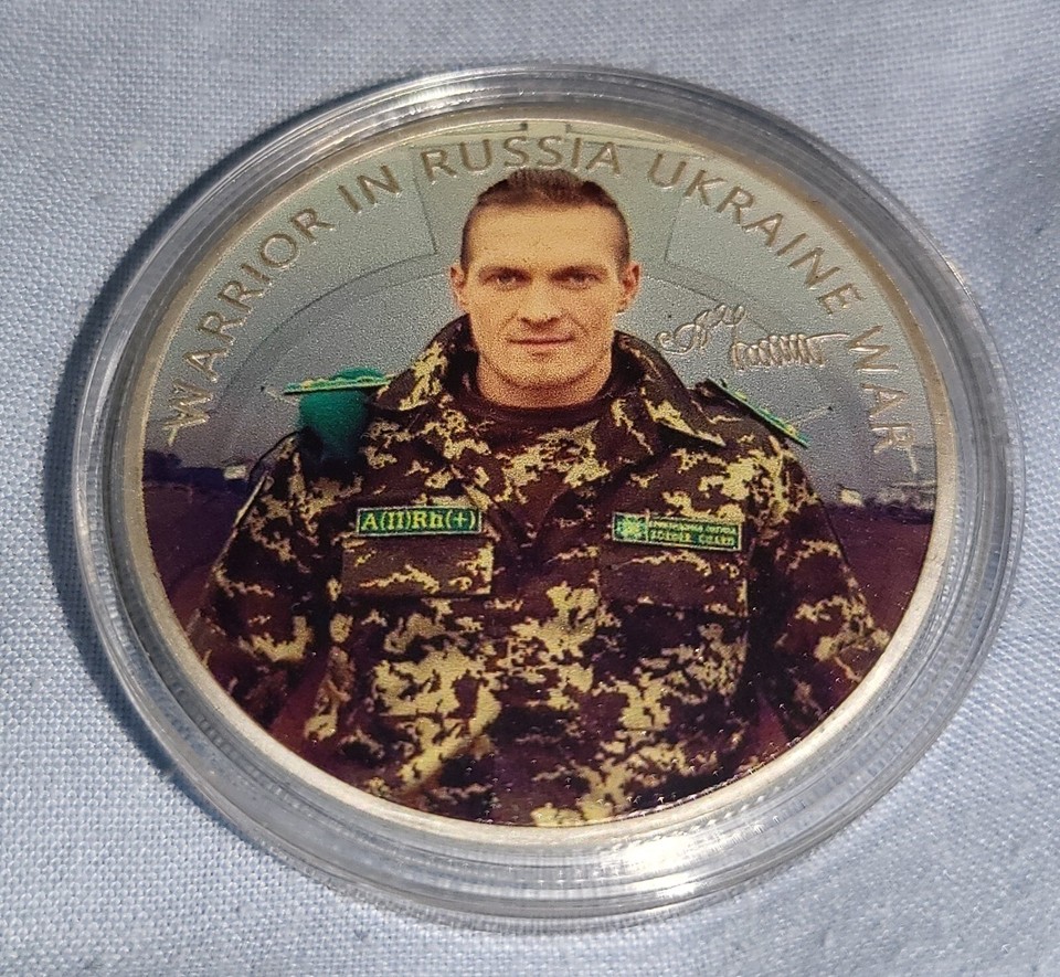 Oleksandr Usyk Gold Silver Coin Boxer Signed Ukraine Russia War Tyson ...