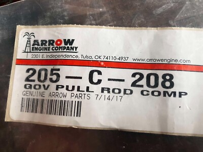 Governor pull rod, complete 205-C-208 Arrow part for oil and gas ...