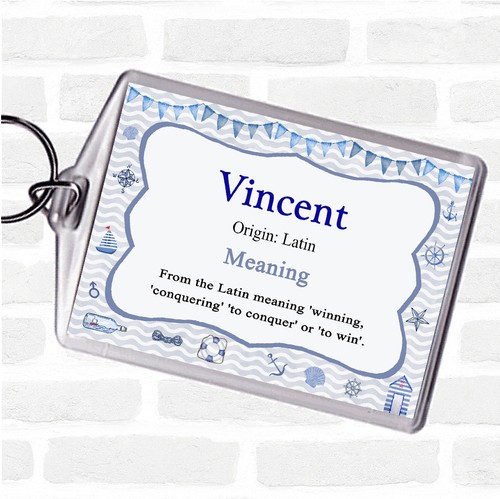 Vincent Name Meaning Bag Tag Keychain Keyring Nautical | eBay
