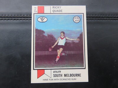 1974 SCANLENS VFL CARD. #91 RICKY QUADE. EXCELLENT PLUS. | eBay