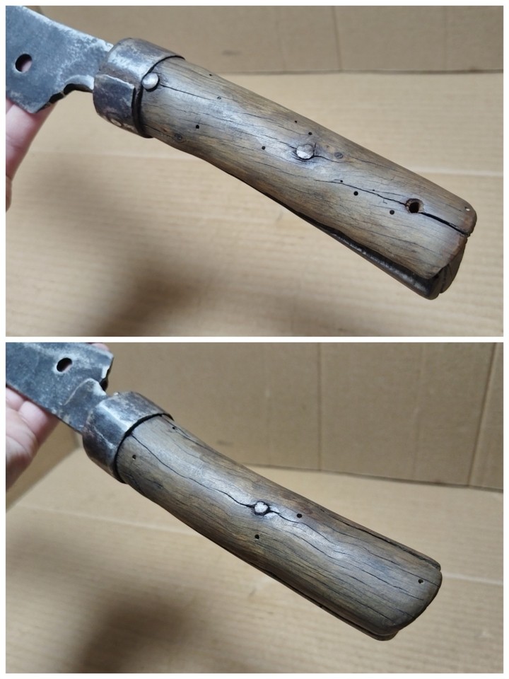 VINTAGE ANTIQUE HAND FORGED KNIFE AGRICULTURAL KNIFE FOR CUTTING HAY ...