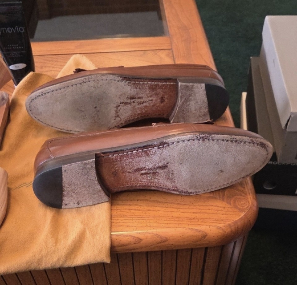 Mezlan Tan Leather Loafer Dress Shoe Santander 10M | eBay