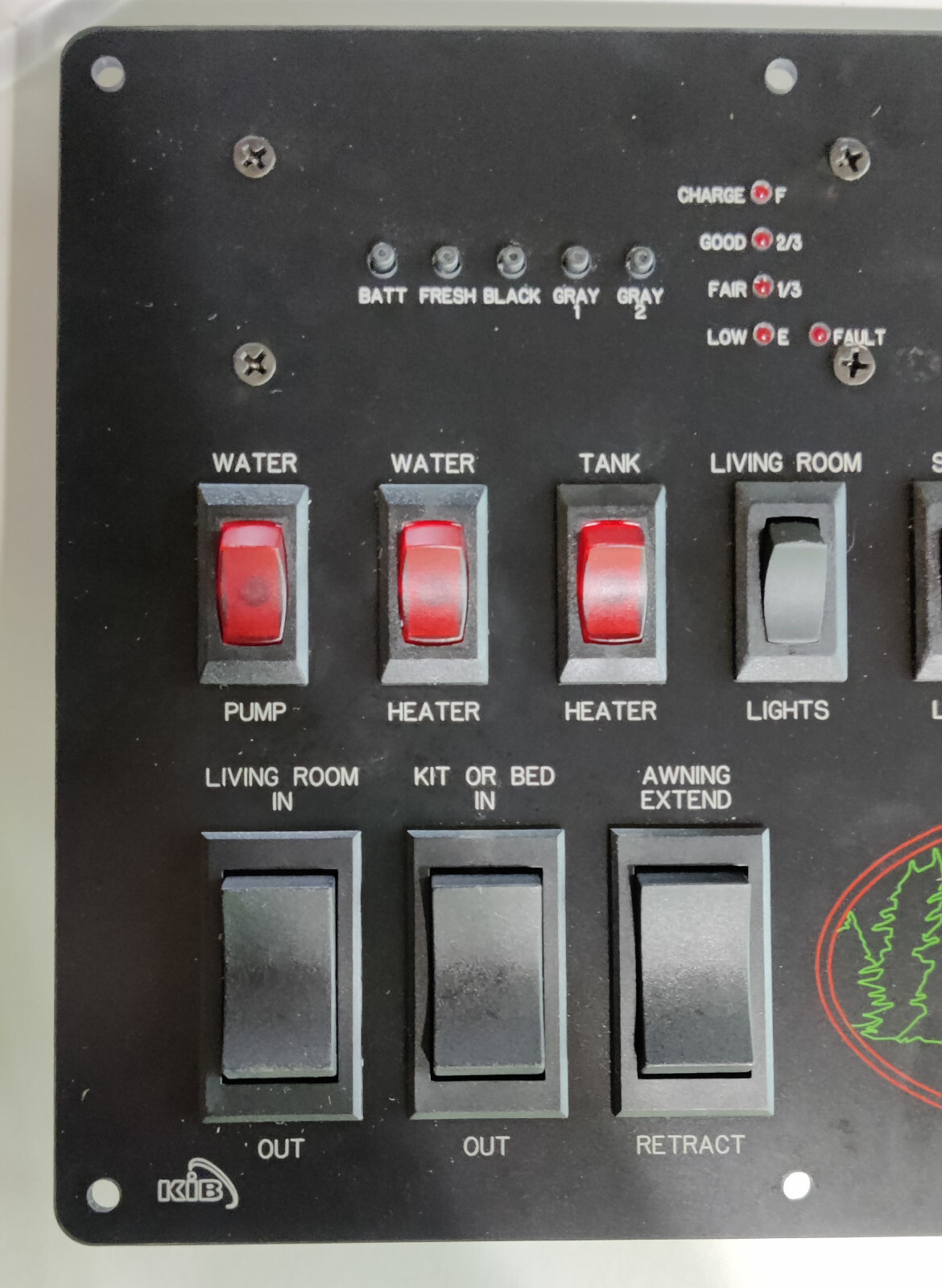 KiB Systems Monitor Panel w/ 3x Slide Outs 7x On/Off Switches M1169-FOR ...