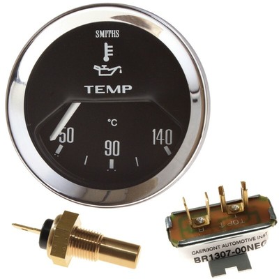 Smiths 50-140Deg C Electric Oil Temp Gauge Kit 52mm Chrome Bezel MG ...