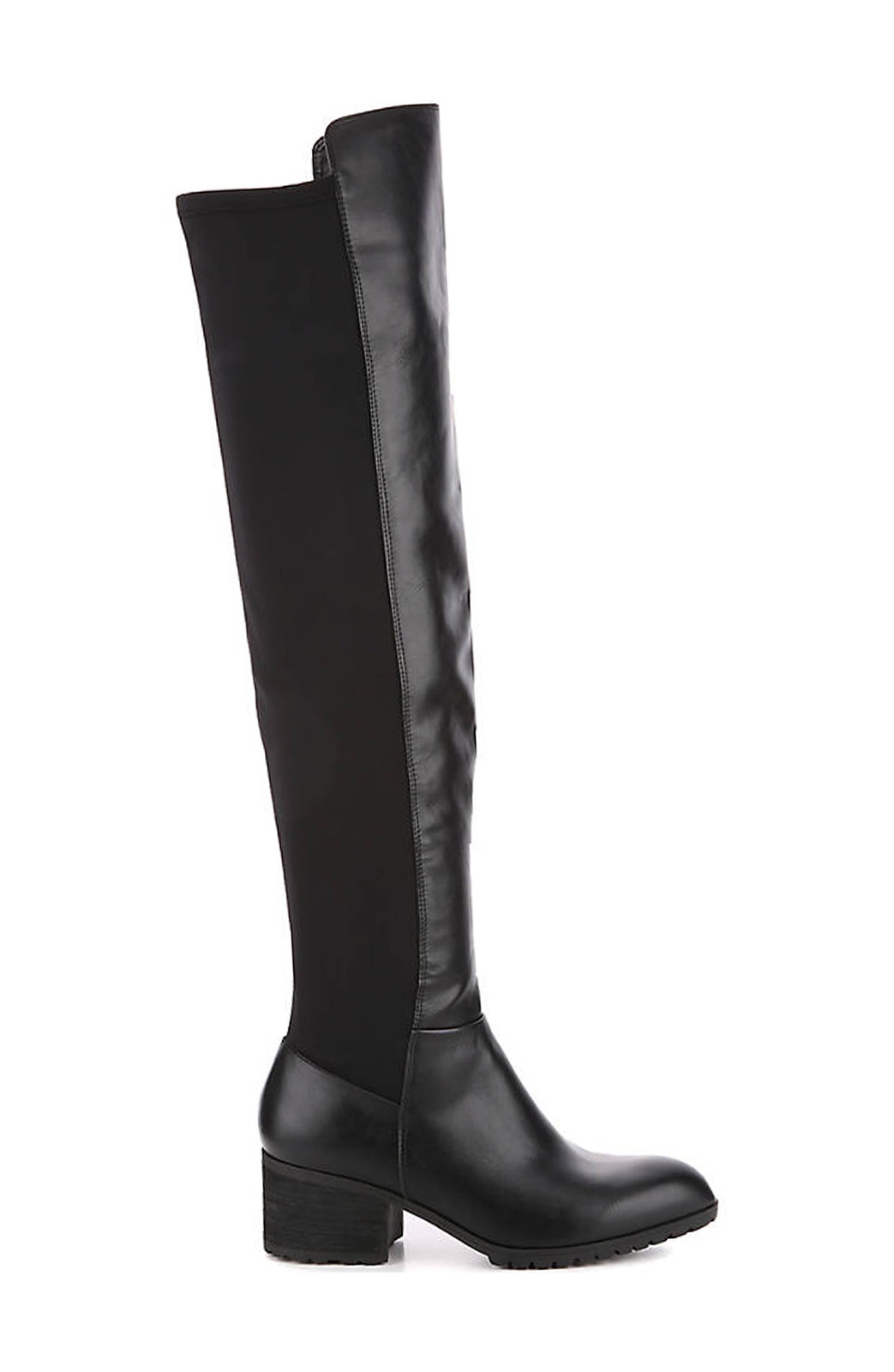 Charles David Reason Black Vegan Leather 50/50 Fitted Over The knee ...
