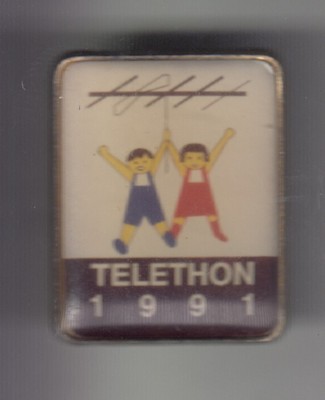 RARE PINS PIN'S .. TV RADIO PRESSE ENFANT TELE A2 FR3 TELETHON 1991 ...