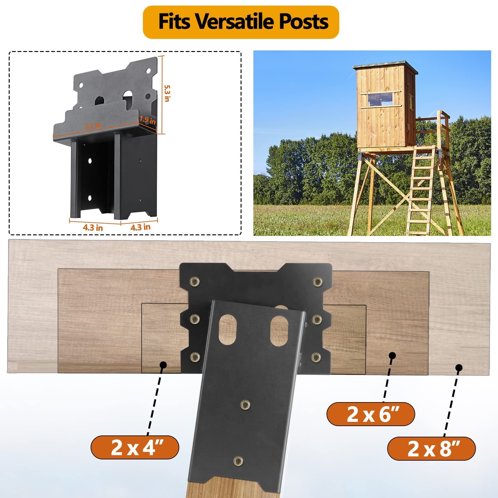 Toriexon Deer Stand Brackets, 4 x 4 Brackets for Deer Stand with Powder ...