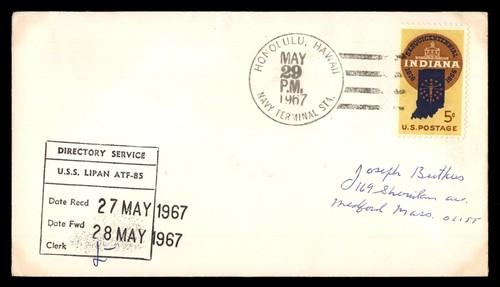 Mayfairstamps US 1967 Honolulu Hawaii Navy Terminal Station USS Lipan ...