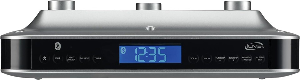 iLive Bluetooth Kitchen Under Cabinet Music System with Stereo Speakers ...
